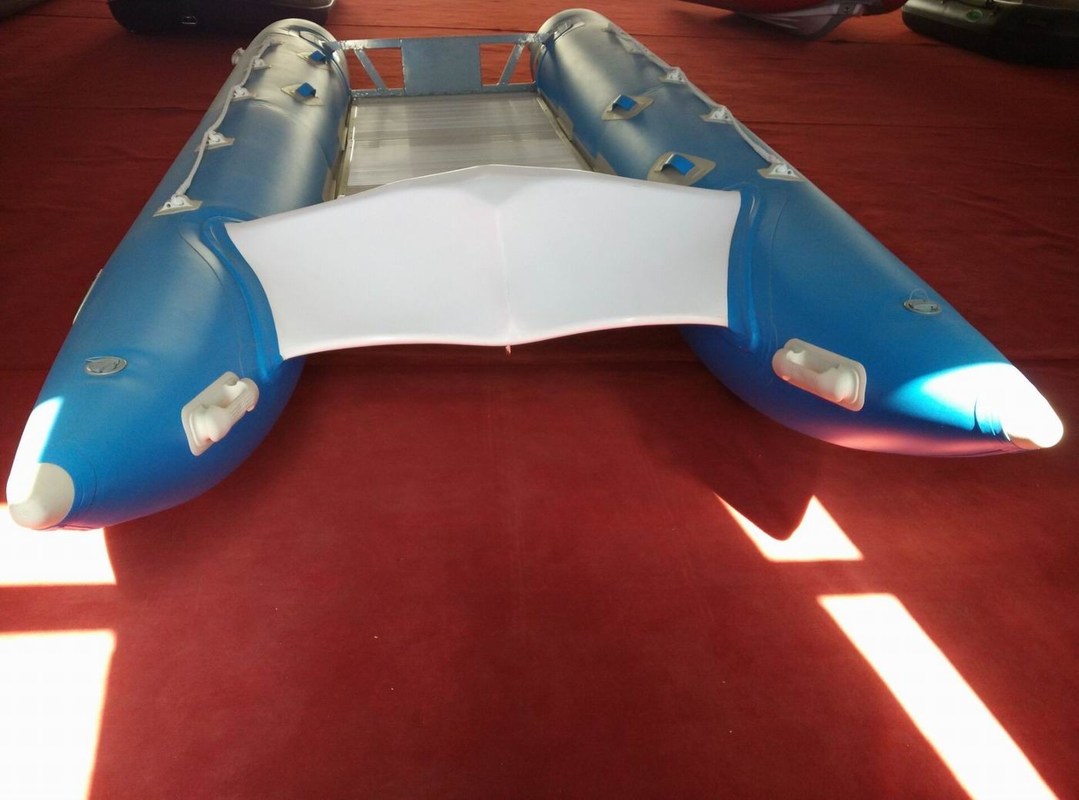 PVC Fabric Catamaran Work Boat 450cm Inflatable Catamaran Boats For ...