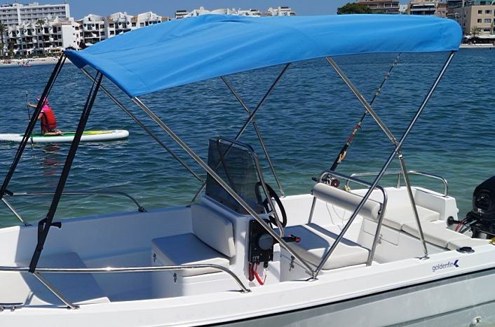 316 SS Frame Sailboat Bimini Top , Pontoon Boat Bimini Top For Family ...