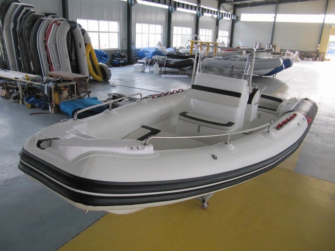 22 Feet Black & Red Inflatable Rib Boat Rib 680 In Fiberglass Hull And ...