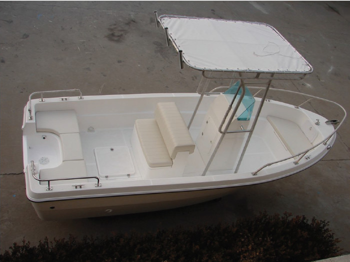 Folding Canopy Fiberglass Fishing Boats 0.9m Height With Big Fishing Tank