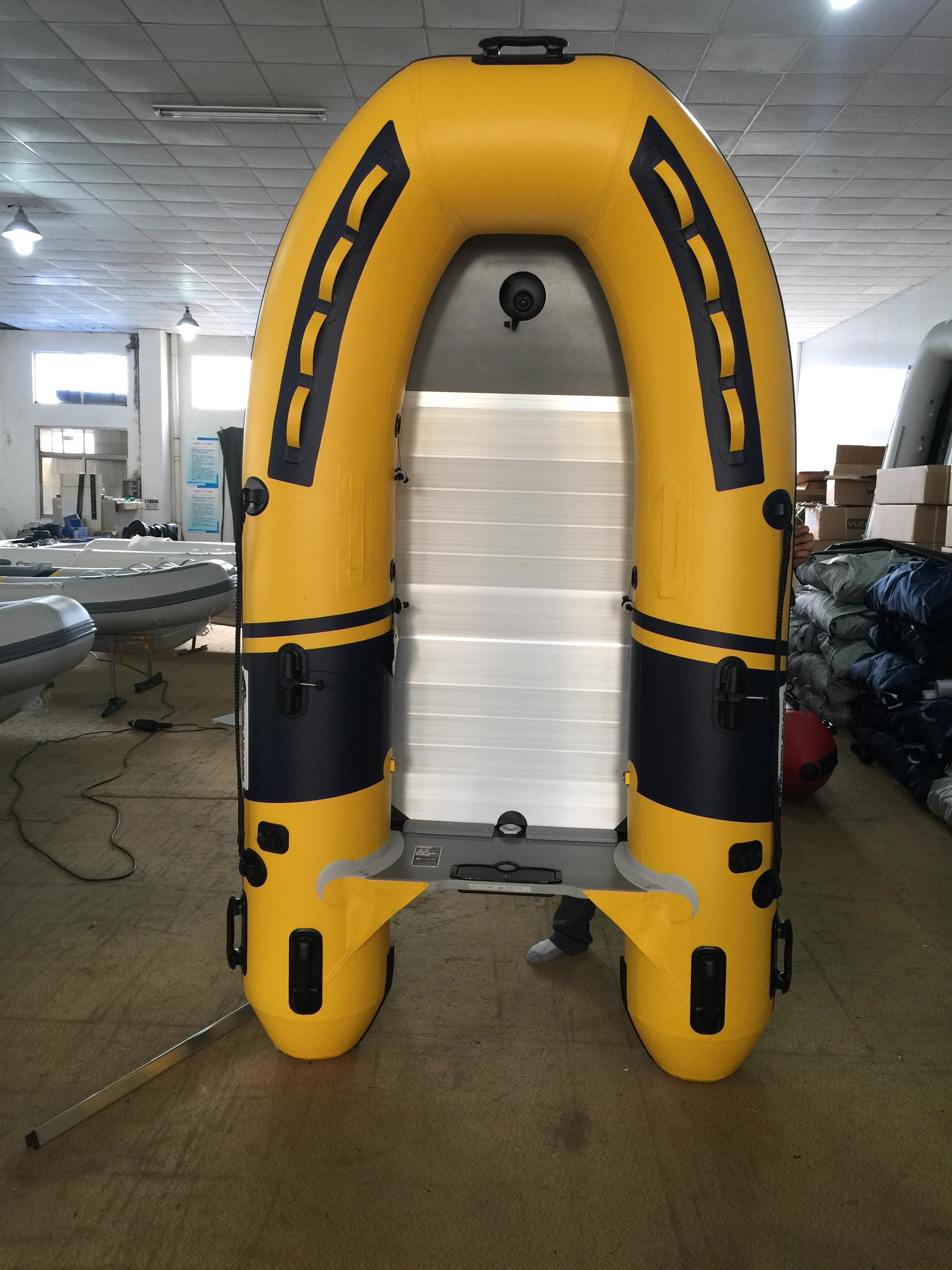 270 cm PVC Small Inflatable Fishing Boats V - Shaped Bottom With ...