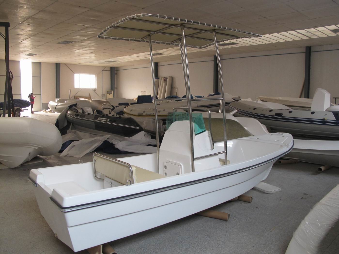 Folding Canopy Small Fiberglass Fishing Boats Four Line Switch 4.2m ...