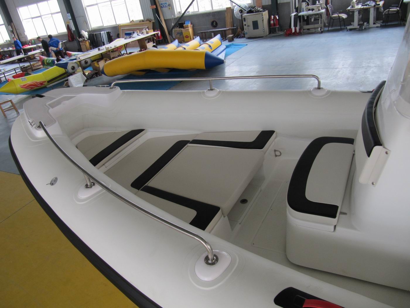 Fiberglass + Orca Hypalon Rigid Hull Inflatable Rib Boat with steering ...