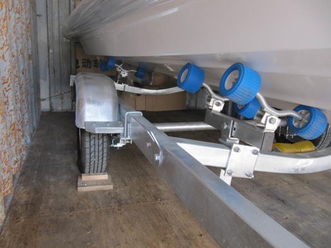Single Axle Galvanized Steel Boat Trailer 680 Cm 356 Kgs For Fiberglass ...